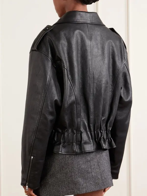 BLAZÉ MILANO Mick Double-breasted Leather Bomber Jacket