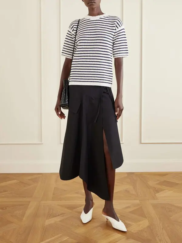 Bottega Veneta Striped Crocheted Cotton T-shirt