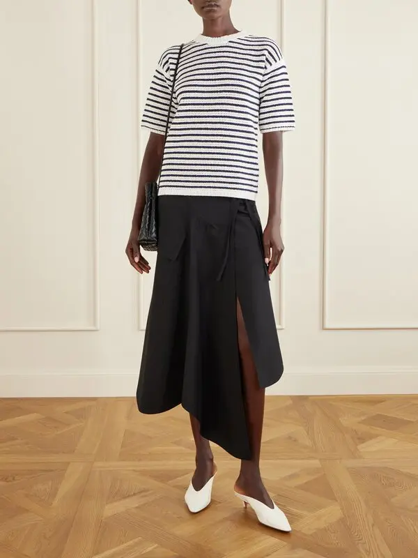 Bottega Veneta Striped Crocheted Cotton T-shirt