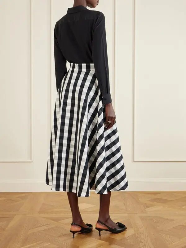 MARTA FERRI Gingham Checks Maxi Skirt