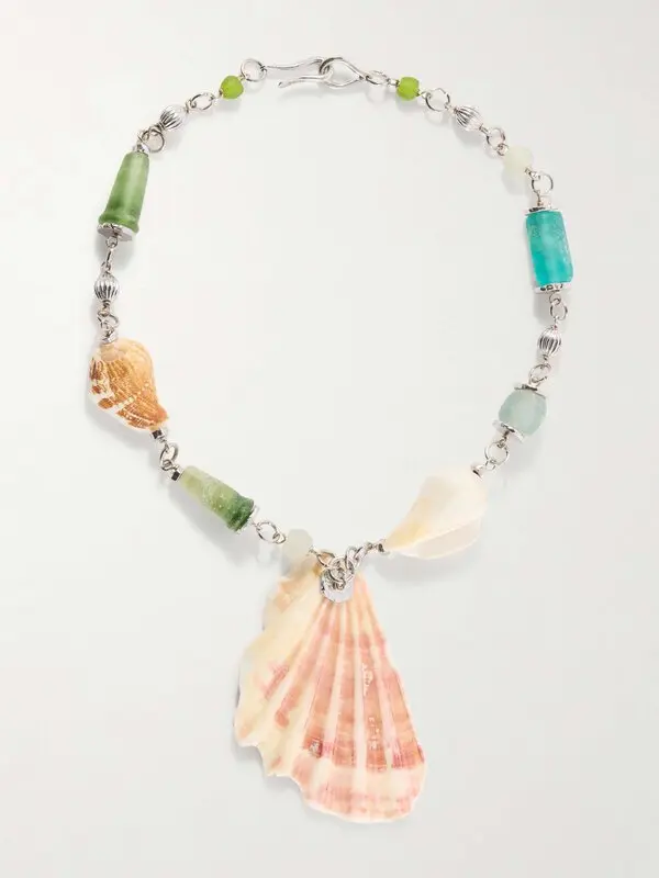 Tohum Design Samsara Sterling Silver And Seashell Beaded Necklace