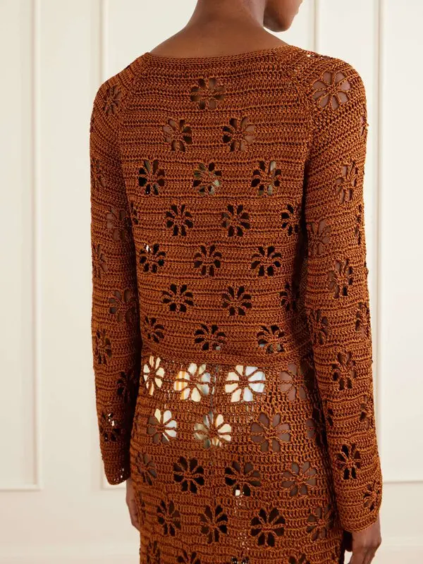 Calle Del Mar Cropped Crocheted Cardigan