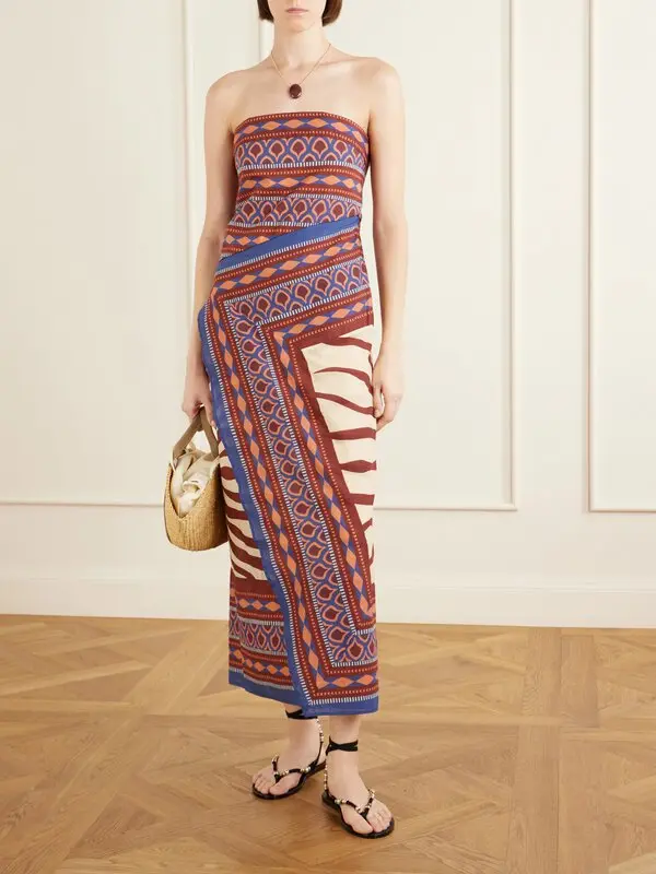 Johanna Ortiz Paraiso Agreste" Printed Cotton-voile Maxi Dress - Blue