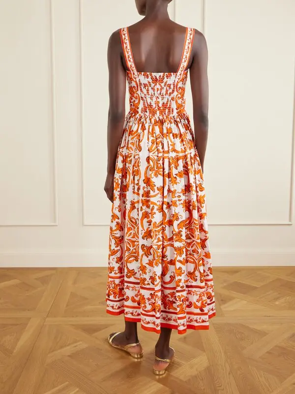 Dolce & Gabbana Printed Cotton-poplin Midi Dress