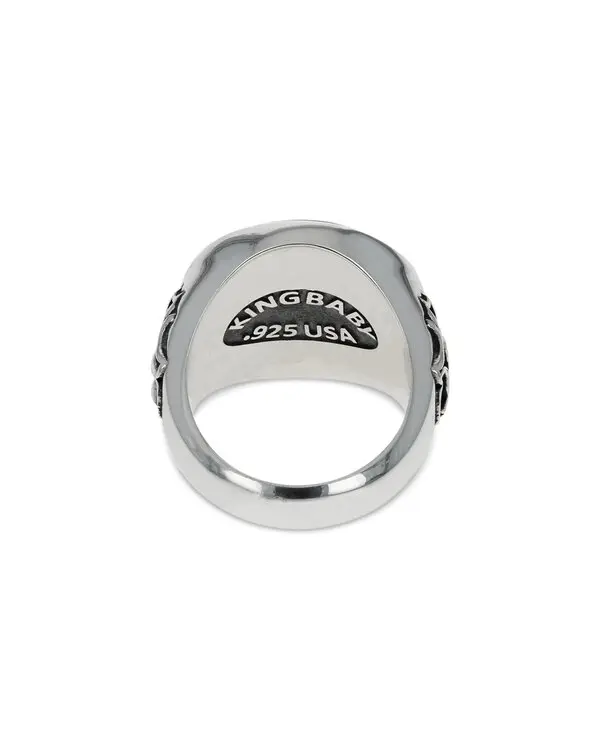 KING BABY STUDIO Sterling High Roller Club Etched Onyx Eight Ball Ring
