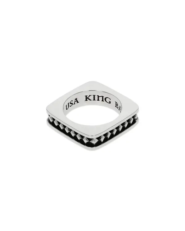 KING BABY STUDIO Sterling Diamond Suit Square Stack Ring