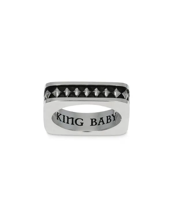 KING BABY STUDIO Sterling Diamond Suit Square Stack Ring