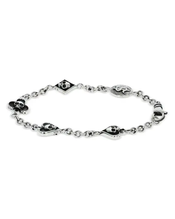 KING BABY STUDIO Sterling Skull Motif Link Bracelet