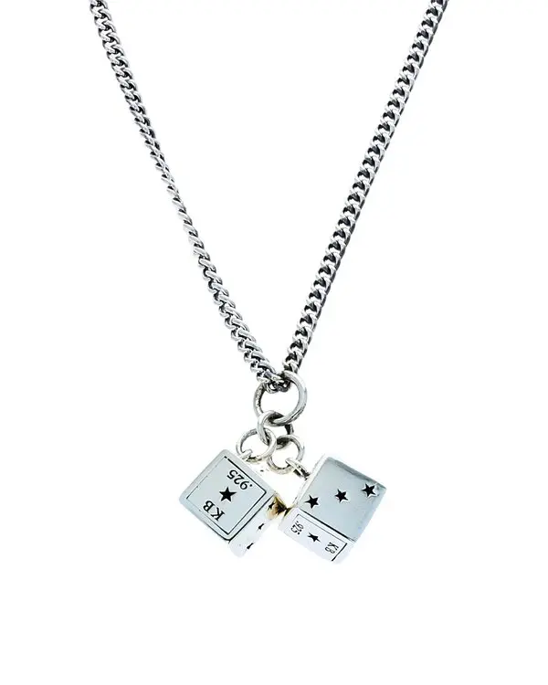 KING BABY STUDIO Sterling Dice Pendant Necklace - Silver