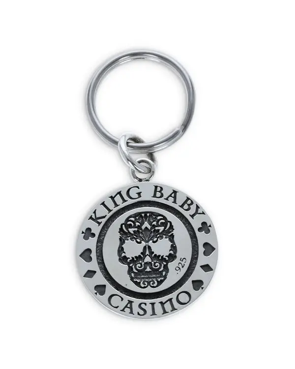 KING BABY STUDIO Sterling Onyx Eight Ball Keychain