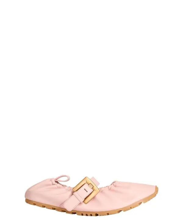 Balmain Anthem Smooth Leather Ballet Flats