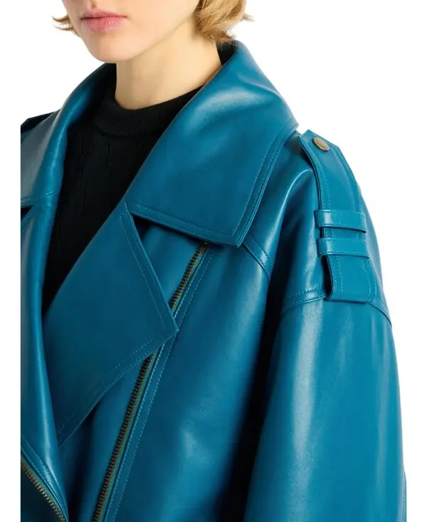 Balmain Lambskin Leather Biker Jacket