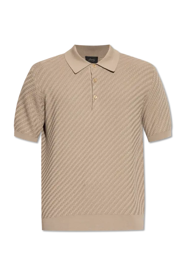 Brioni Polo With Logo - Beige