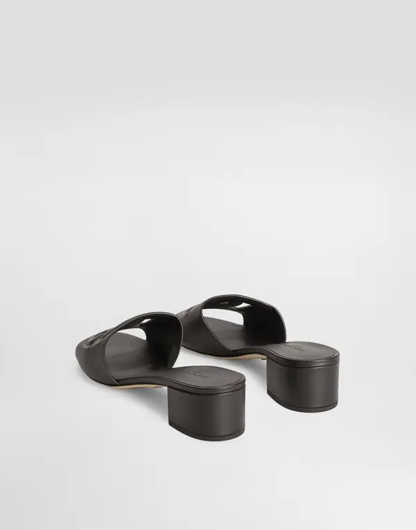 Dolce & Gabbana Calfskin Sliders With Dg Logo