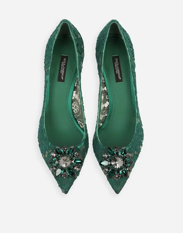 Dolce & Gabbana Lace Pumps With Embellished Brooch