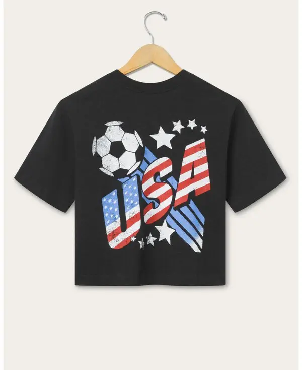Junk Food Clothing Junk Food Usa Soccer Mock Neck Crop Tee