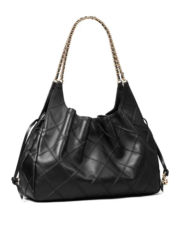 Tory Burch Fleming Large Leather Tote - Black