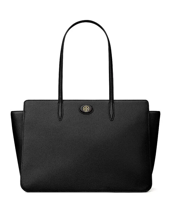 Tory Burch Robinson Pebbled Leather Tote - Black