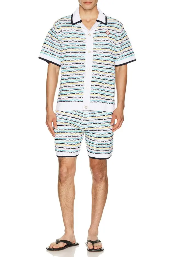 Casablanca Tuck Stitch Short Sleeve Shirt