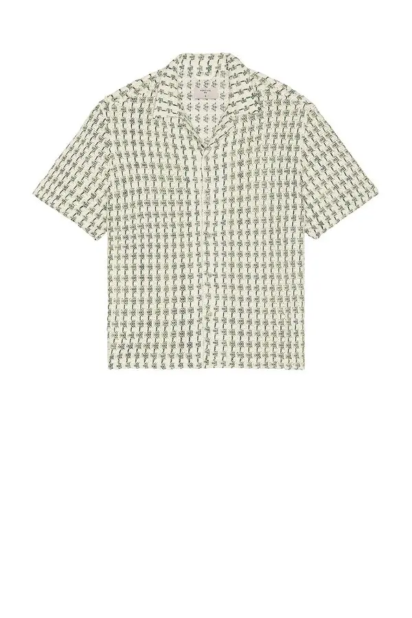 PERCIVAL Freddie Crochet Cuban Collar Boxy Shirt
