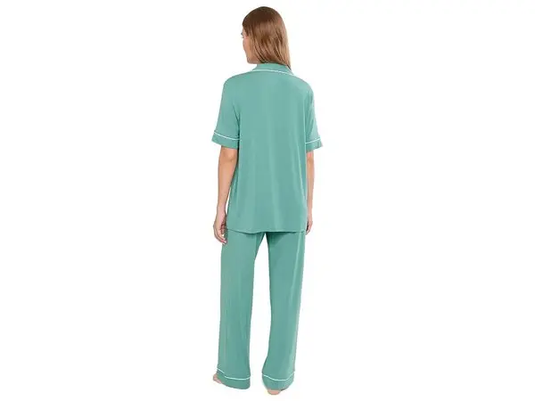 Eberjey Gisele Short Sleeve Pants Pajama Pajama Sets Seagrass/white