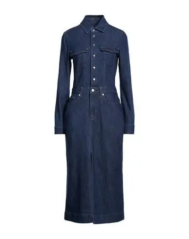 7 For All Mankind Midi Dress Size Cotton, Modal, Polyester, Elastane - Blue