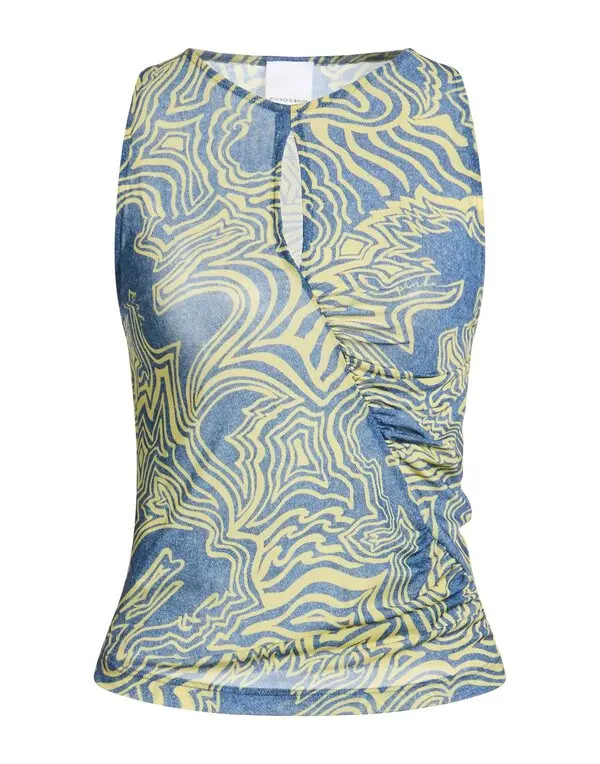 Pinko Denim Top Size Polyamide, Elastane