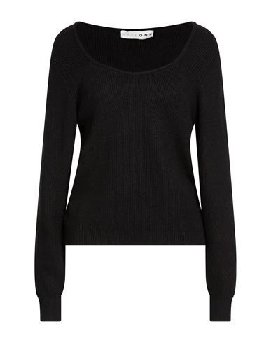 HAVEONE Ribbed Knit Long Sleeve Sweater - Black