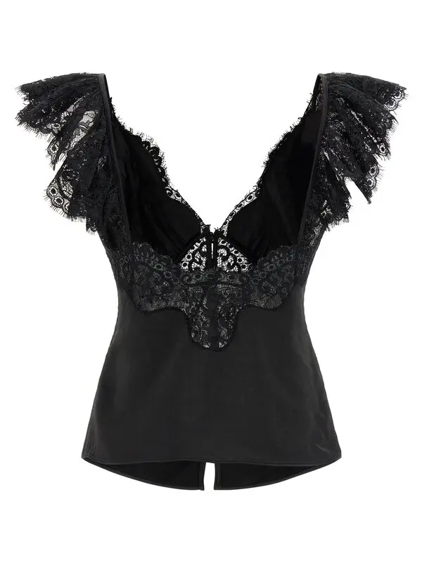SELF-PORTRAIT Satin Lace Top