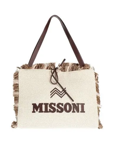 Missoni Handbag Ivory Textile Fibers, Leather - White