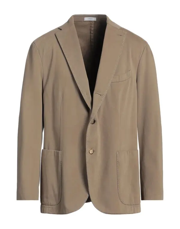 Boglioli Blazer Khaki Size Cotton, Elastane