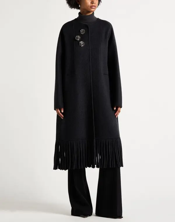 SHIRTAPORTER Coat Charcoal Size Wool, Polyester