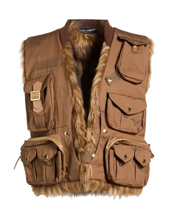 Dolce & Gabbana Canvas Vest With Plush Lining
