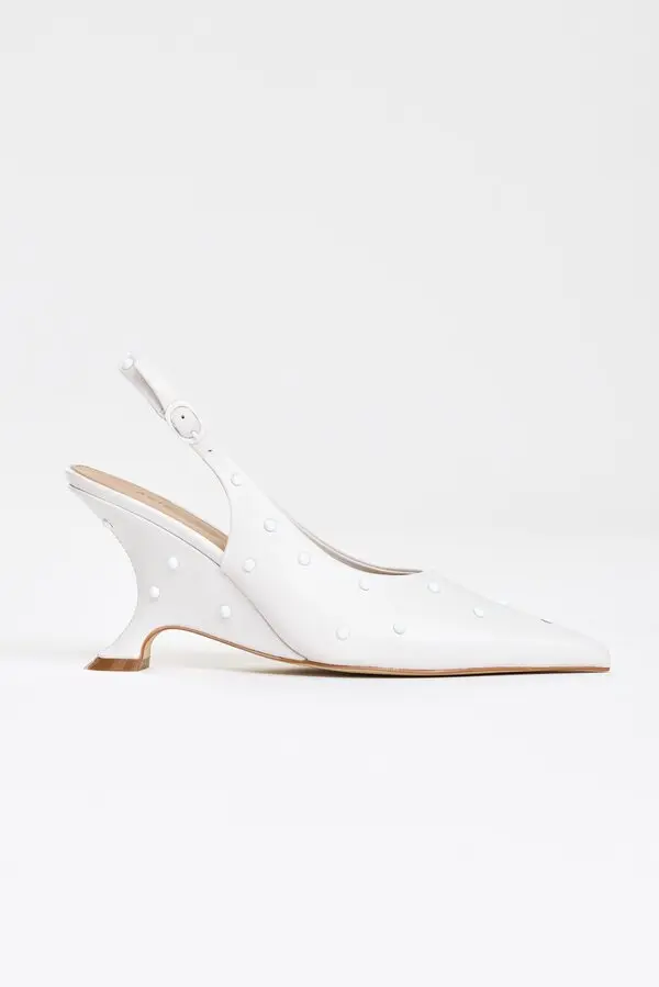 Acler Judley Heel With Stud Detailing - Ivory