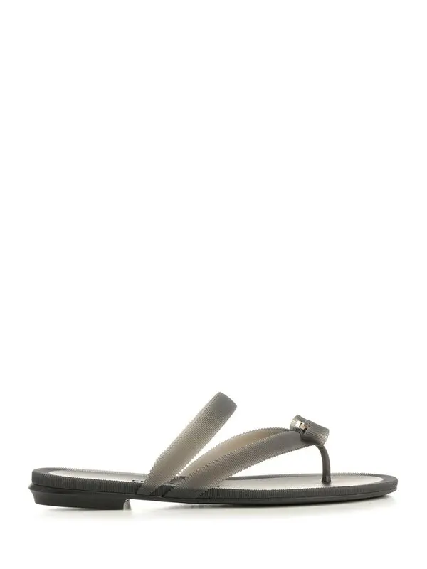 FERRAGAMO Vara Flip-flop Sandals With Jelly Bow - Black