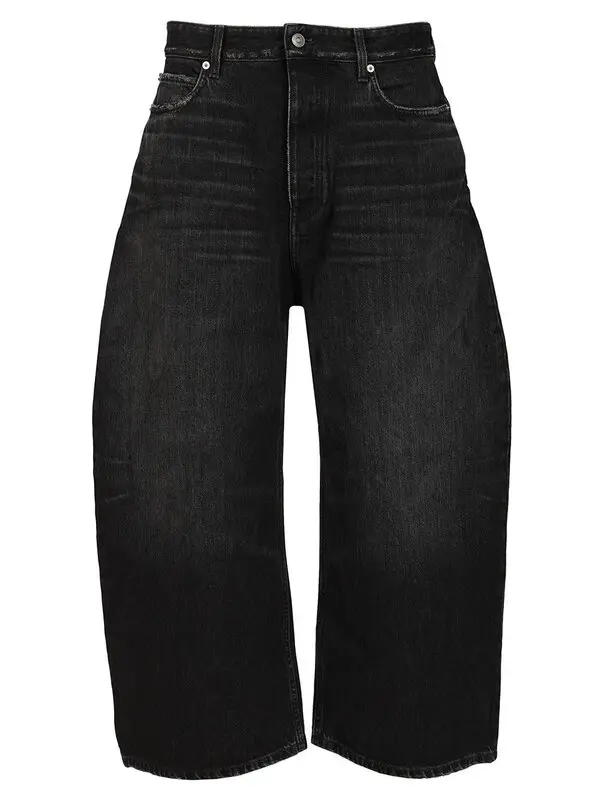 Balenciaga Curved-leg Distressed Jeans - Black