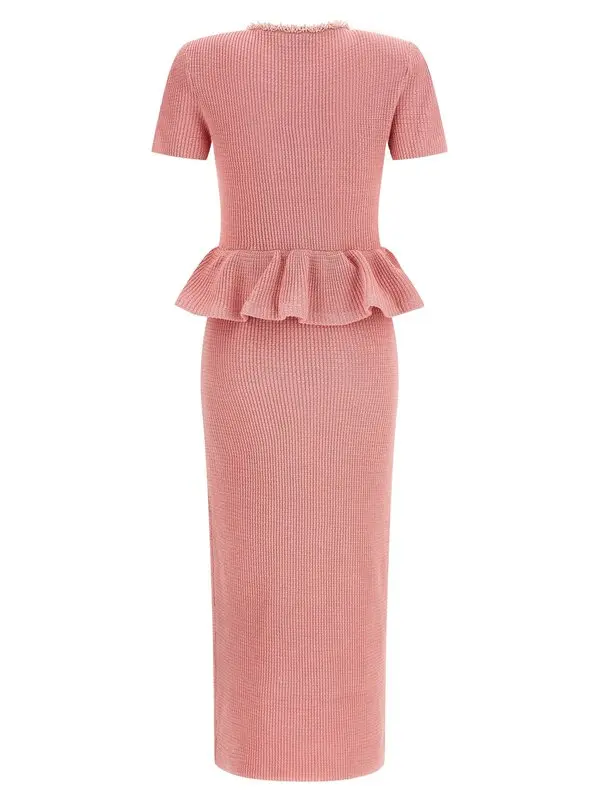 SELF-PORTRAIT Peplum Knit Midi Dress