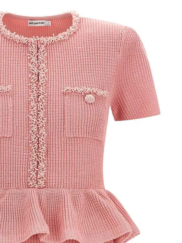 SELF-PORTRAIT Peplum Knit Midi Dress