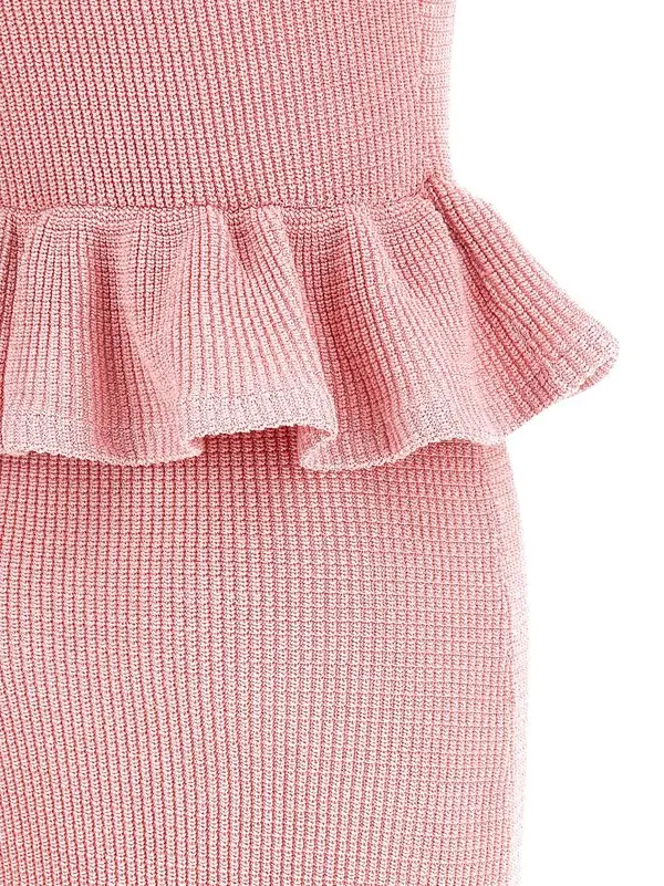 SELF-PORTRAIT Peplum Knit Midi Dress