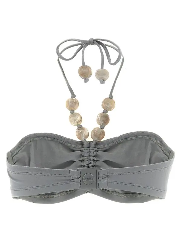 ERES Lana Bandeau Bikini Top With Pearl Embellishments - Gray