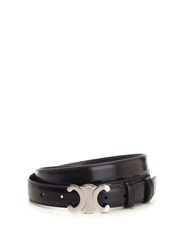 Celine Medium Triomphe Belt In Taurillon Leather