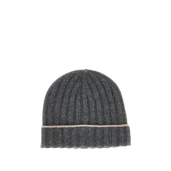 Brunello Cucinelli Ribbed Cashere Beanie Hat An