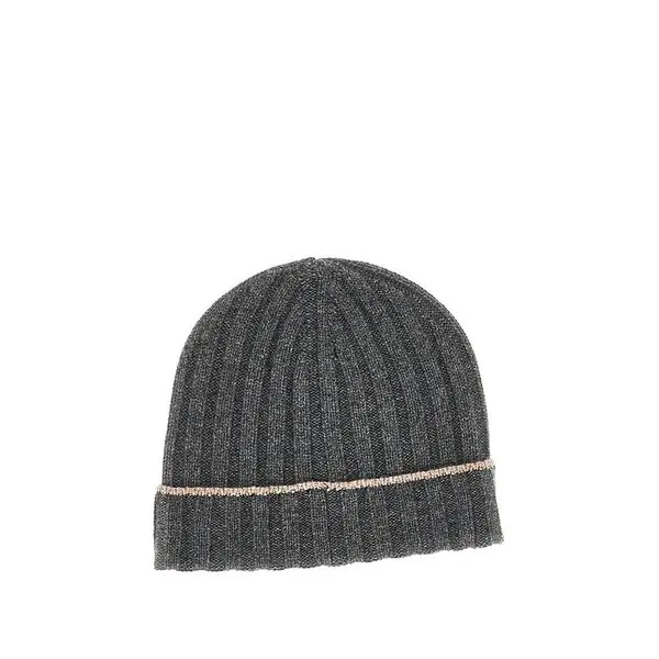 Brunello Cucinelli Ribbed Cashere Beanie Hat An