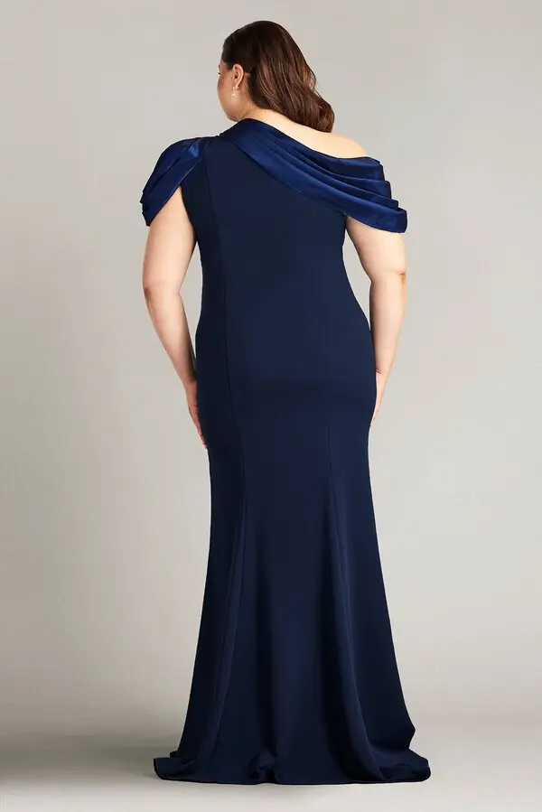 Tadashi Shoji One Shoulder Draped Gown