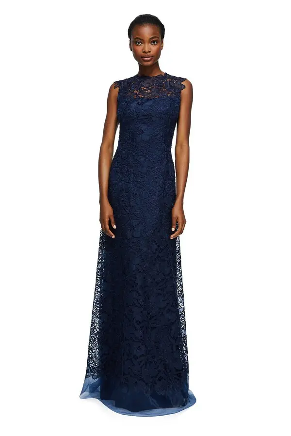 Tadashi Shoji Milien Evening Gown - Navy