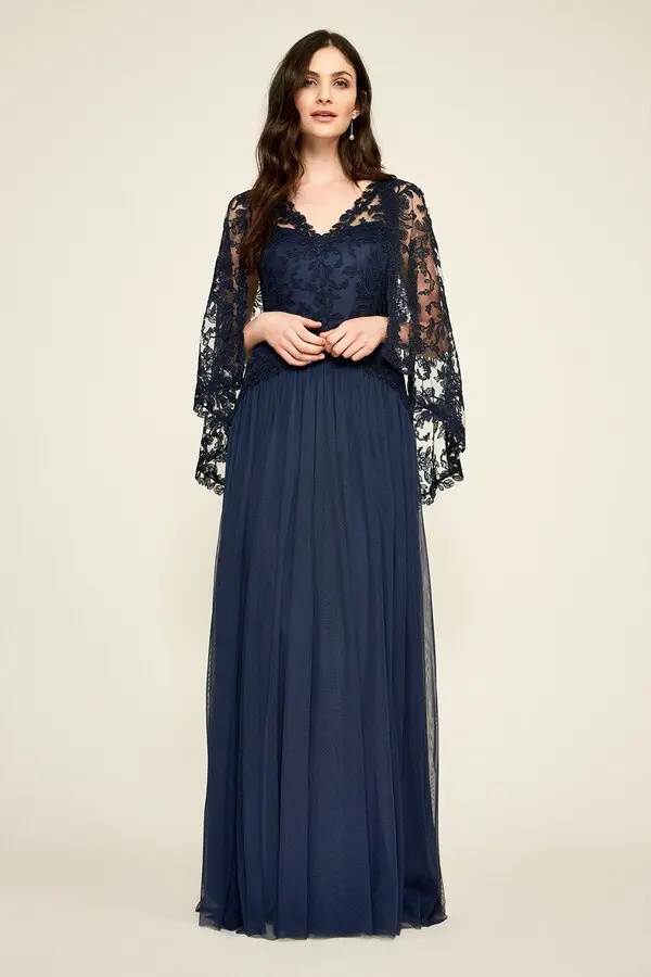 Tadashi Shoji Cove Tulle Gown - Navy