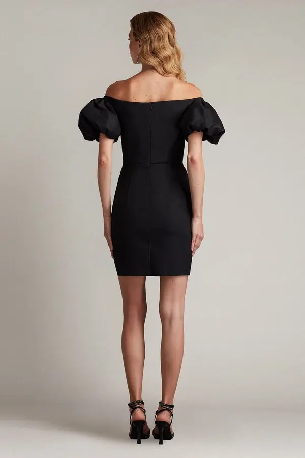 Tadashi Shoji Sofie Puff Sleeve Mini Dress - Black