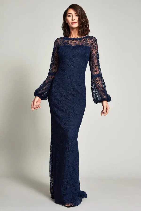 Tadashi Shoji Neriah Lace Gown - Midnight