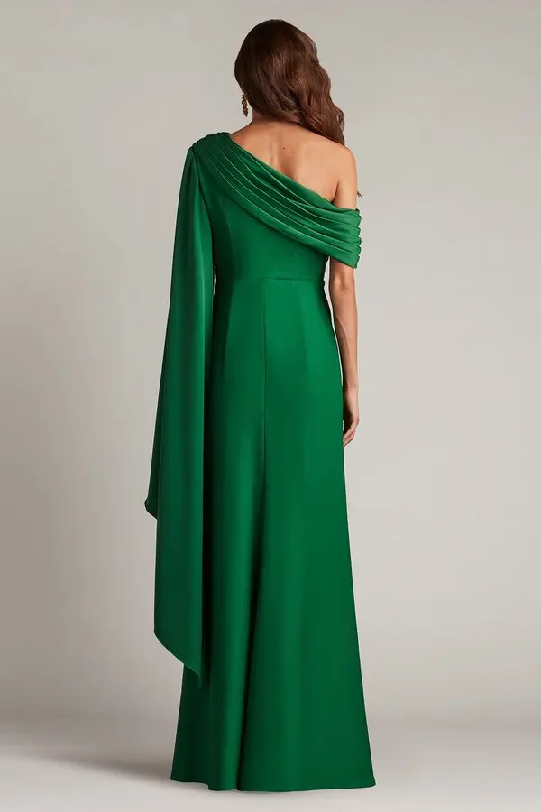 Tadashi Shoji Ember Cape Sleeve Gown - Bamboo