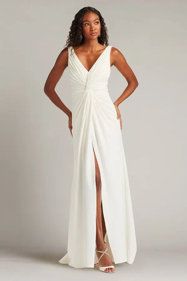 Tadashi Shoji Jessey Twist-front Gown - Ivory